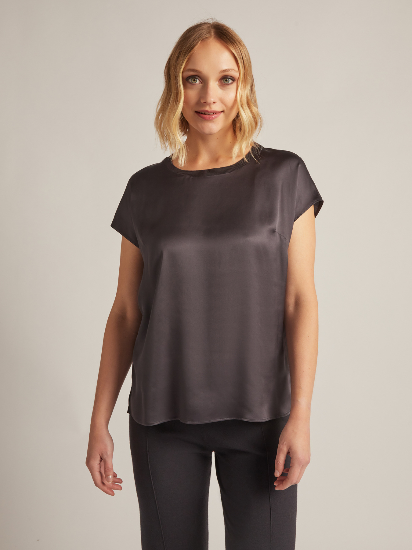 Blusa in raso di viscosa