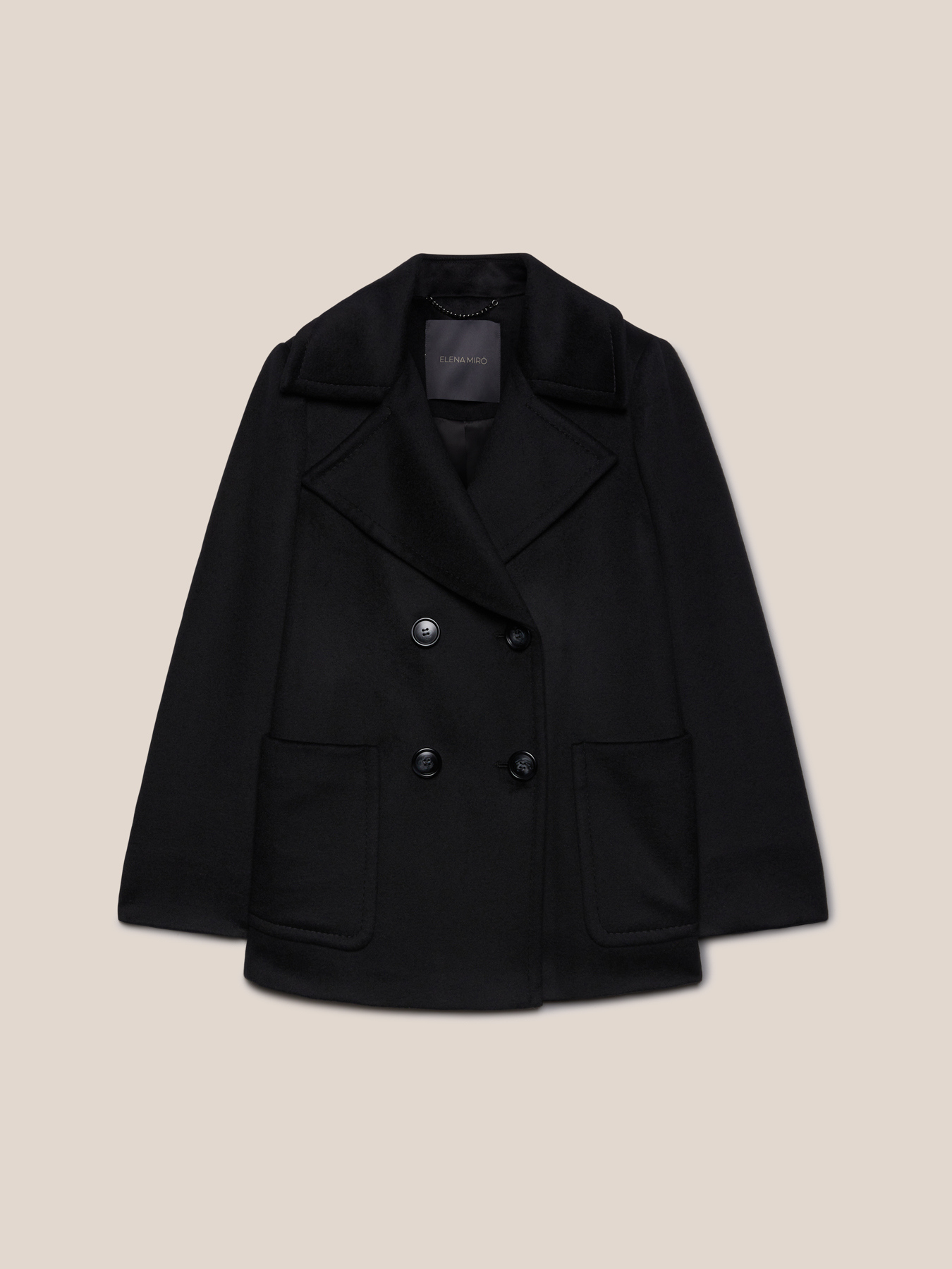 Double-breasted pea coat in luxury worsted cloth