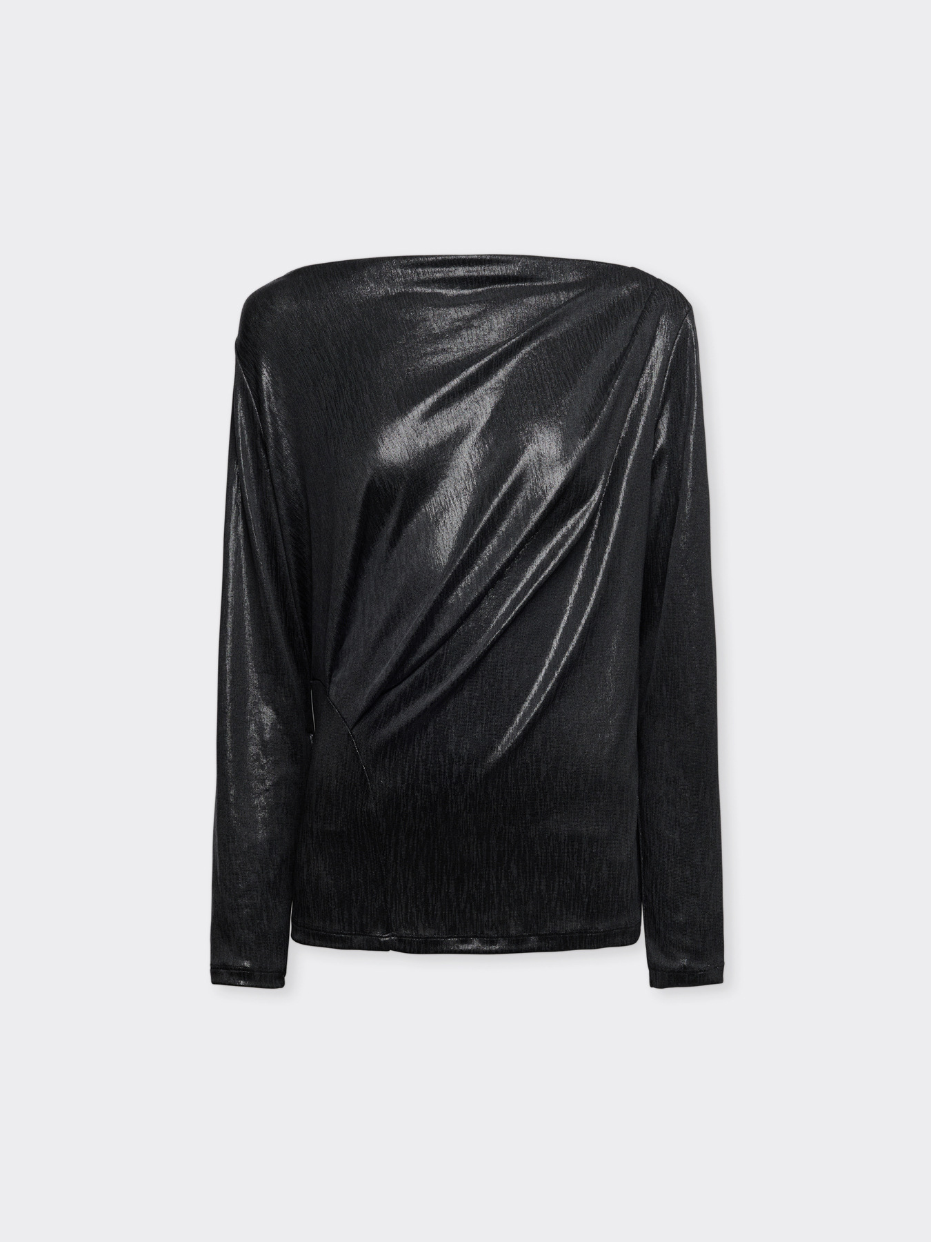 T-shirt en jersey laminé drapé