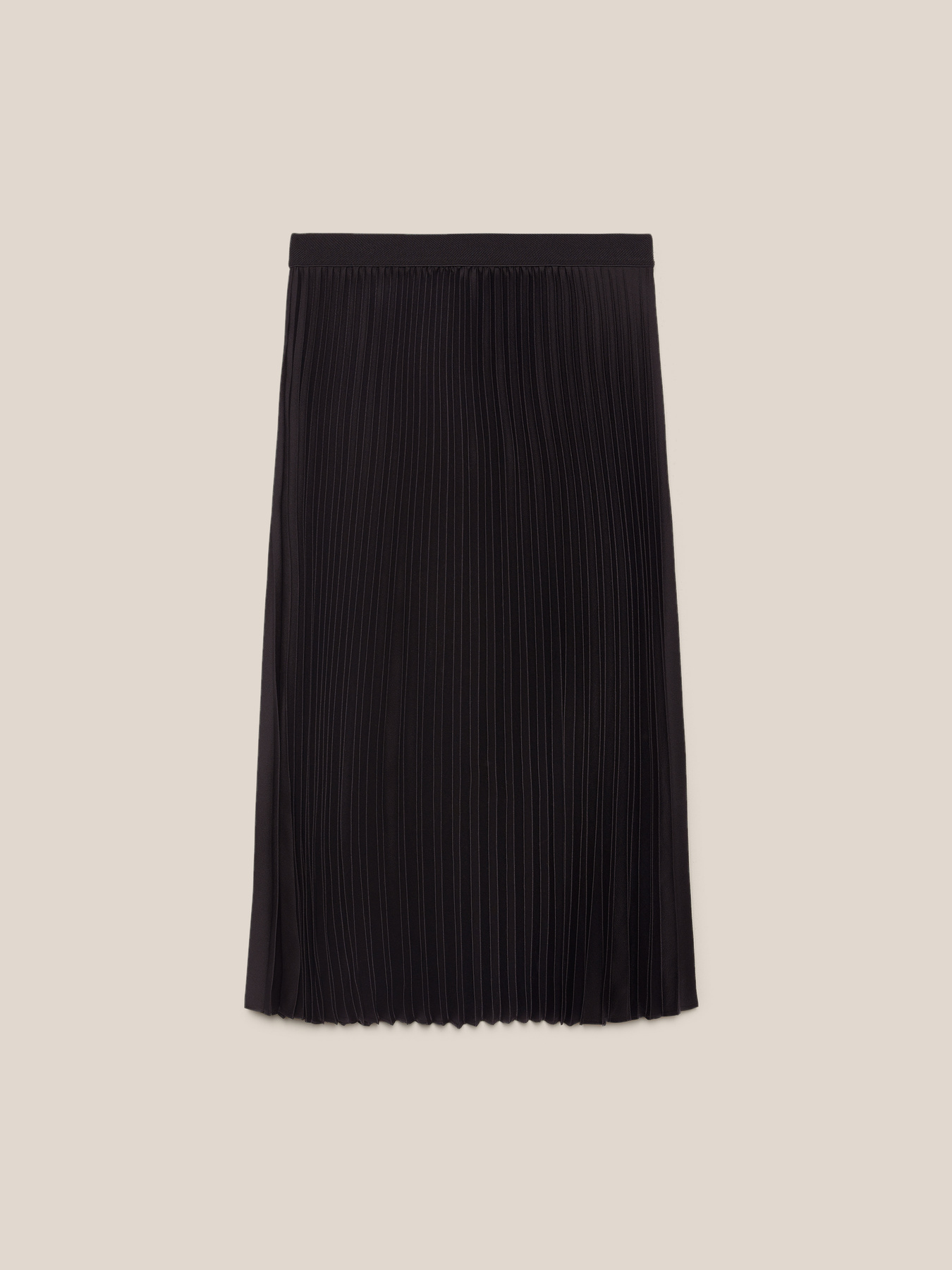 Jupe plissée en tissu satiné